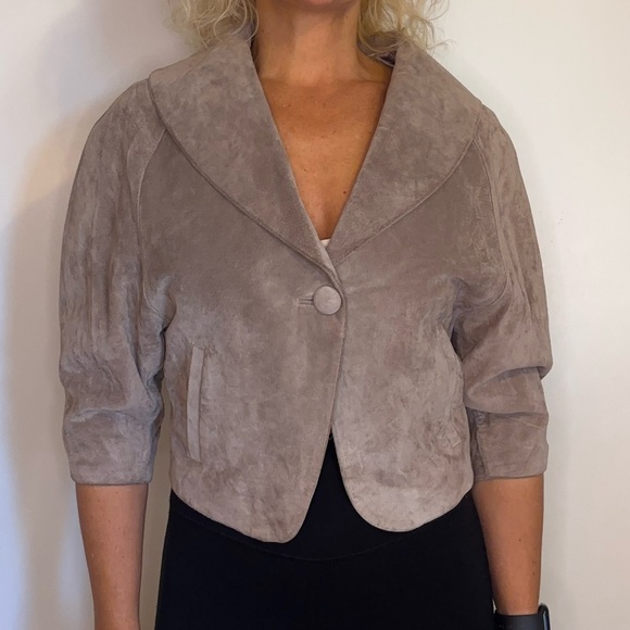 June | Jackets & Coats | Vintage June Brand 0 Suede Cropped Jacket ...